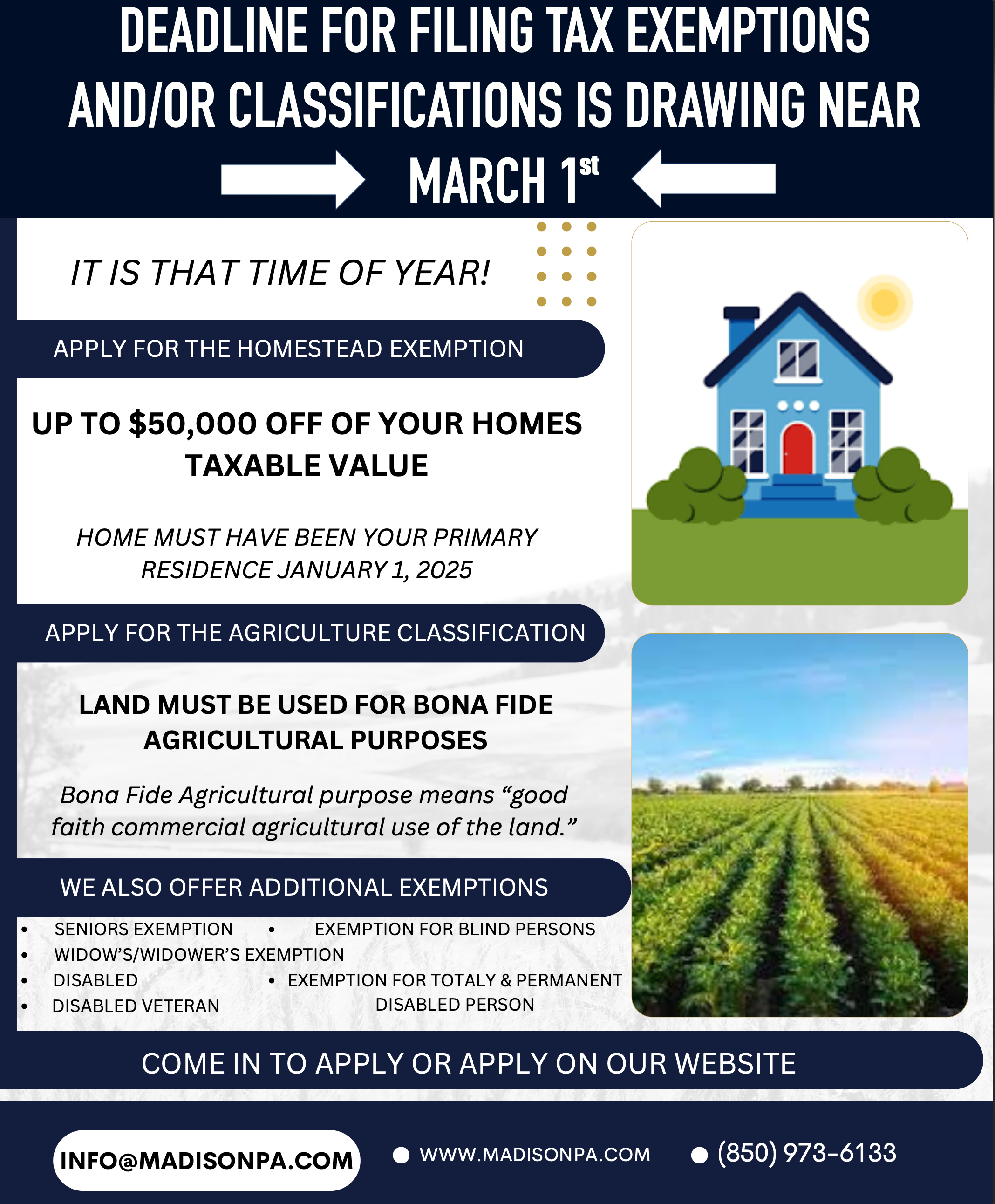 Property tax exemption deadline approaches